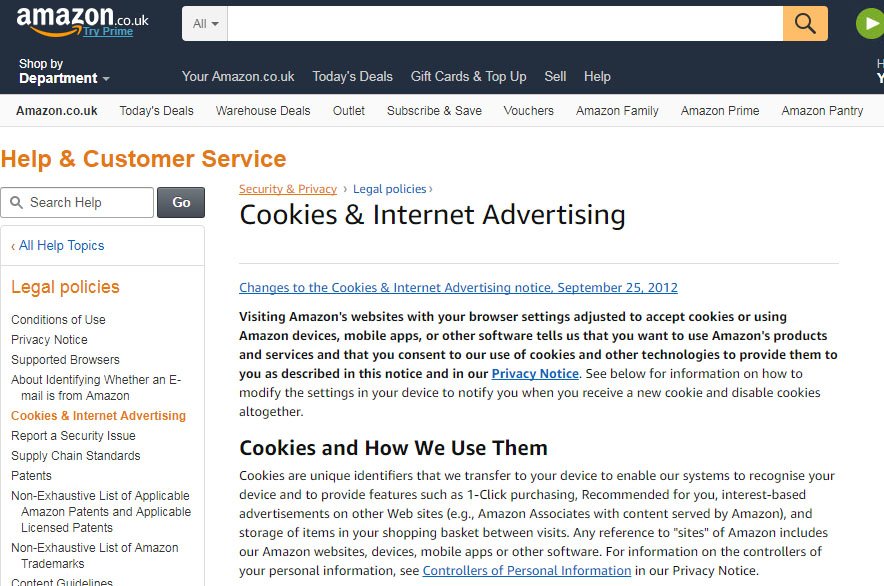 Separate Cookies Policy from Privacy Policy - Privacy Policies