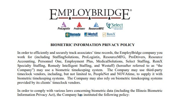 Biometrics Laws and Privacy Policies - Privacy Policies