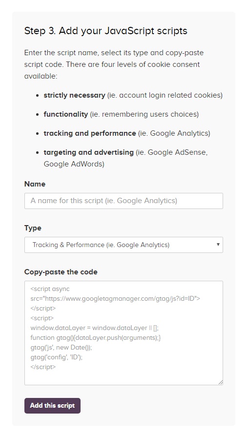 Cookie Consent Examples Privacy Policies